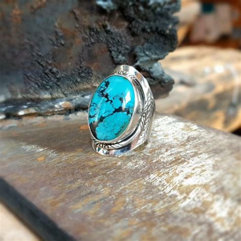 Grosse bague en turquoise naturelle OMYOKI bijoux équitables