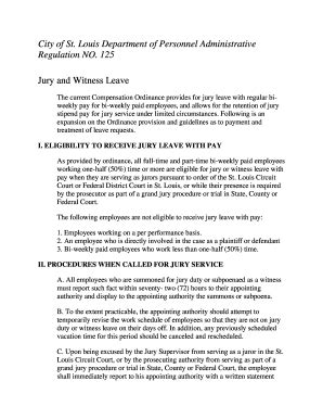 Fillable Online Stlouis Mo Jury And Witness Leave Document Stlouis Mo