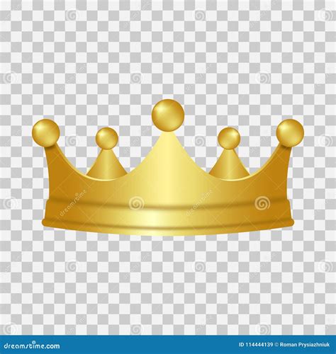 Realistic Gold Crown 3D Golden Crown Isolated On Transparent
