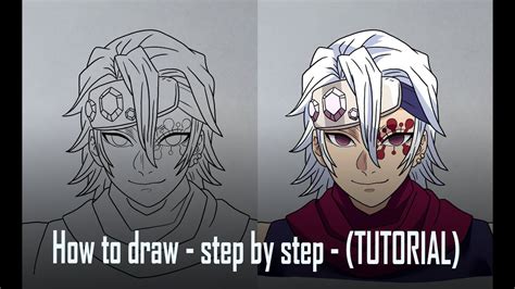 How To Draw TENGEN UZUI Demon Slayer Tutorial Step By Step YouTube