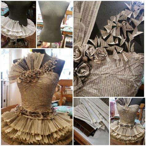 Paper Ballerina Mannequin Paper Dress Dress Collage Art Mixed Media