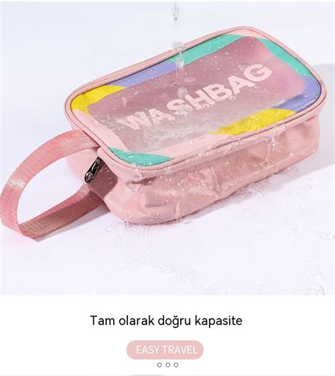 Yeni Pu Kadın Seyahat Saklama Çantası Kozmetik Çantası Makyaj Çantası