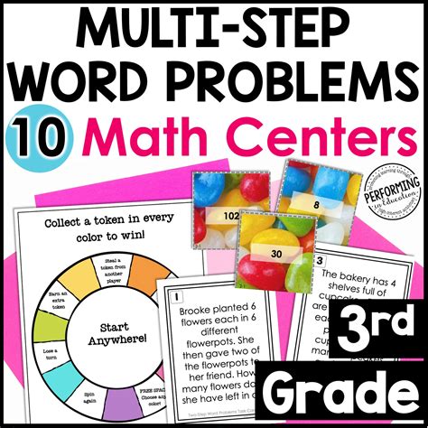 3rd Grade Math Centers 10 Multi Step Word Problems Two Step Word