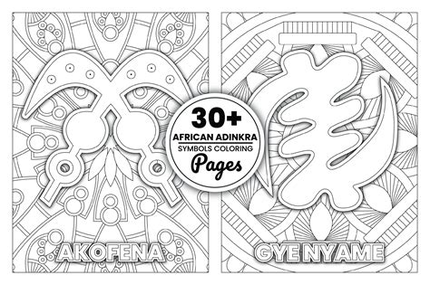Page African Proverbs Adinkra Symbols Coloring Book Etsy The Best