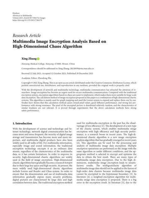 pdf multimedia image encryption analysis based on high dimensional chaos algorithm