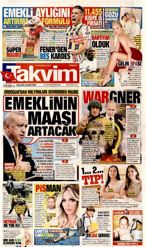 Takvim Gazetesi Takvim Manşet Oku Haberler 25 Ağustos 2023