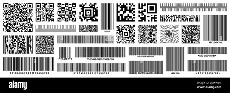 Set Of Product Barcodes And Qr Codes Identification Tracking Code