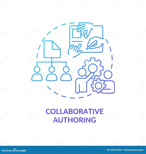 Icono De Concepto De Degradado Azul De Autor A Colaborativa Ilustraci N