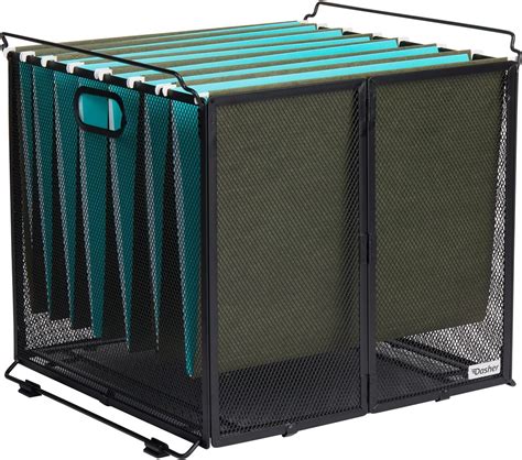 Hanging File Organizer Hanging File Folder Box Black Metal Mesh File