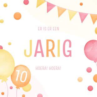 Verjaardagskaart Vrolijk Met Slingers Ballonnen Kaartje Go