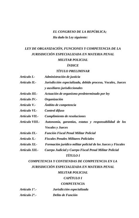 PDF LEY DE ORGANIZACIÓN FUNCIONES Y COMPETENCIA DE LA Reglamento