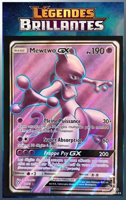 CARTE POKÉMON MEWTWO GX 72 73 SL3 5 Soleil Lune Légendes Brillantes FR