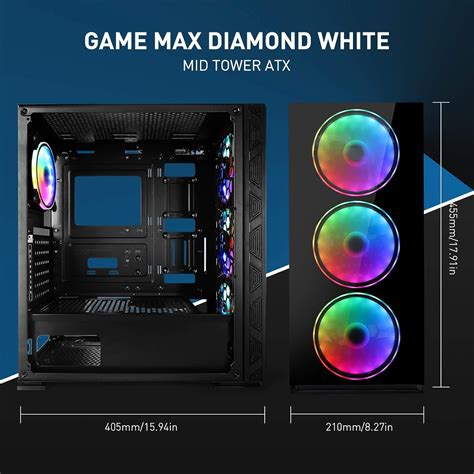 Buy GIM ATX Mid Tower PC Case With 4 RGB Fans Pre Installed Black PC