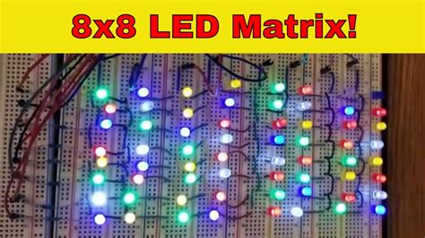 Multiplexing LEDS In An 8x8 Grid On A Breadboard With Arduino Mega 2560
