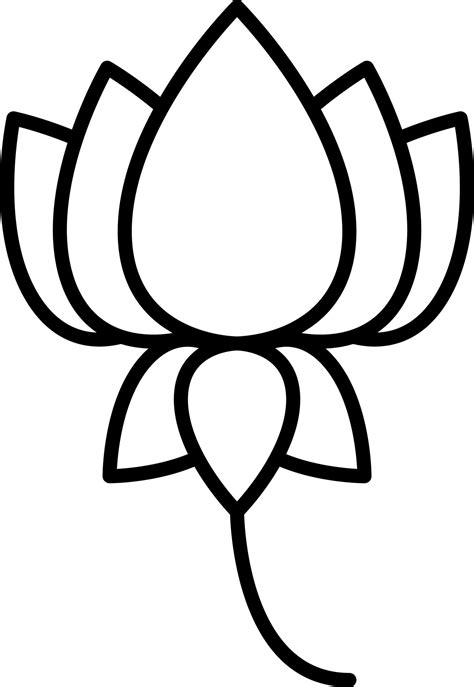 Black Thin Line Art Lotus Flower Icon 24219020 Vector Art At Vecteezy