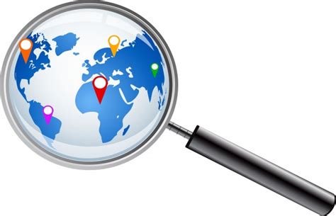 Mapa Del Mundo Con Lupa Vector Premium