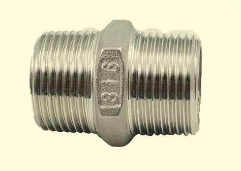 1 2 Stainless Steel Pipe Fitting Thread Screw Hex Nipple China Hex