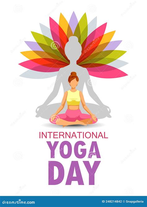 Illustration Of Women Doing Asana Exercise For International Yoga Day