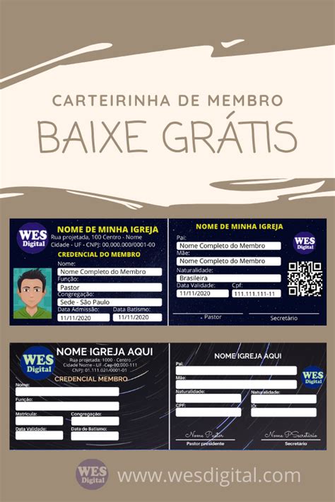 Baixe Gr Tis Modelos De Carteirinha De Membro Editaveis Do Canva