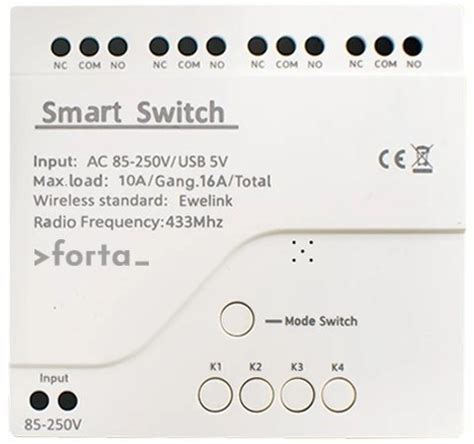 Beznapięciowy Przekaźnik 4Ch Nc No Wifi Ewelink Rf433 Ac85 250V Dc5V