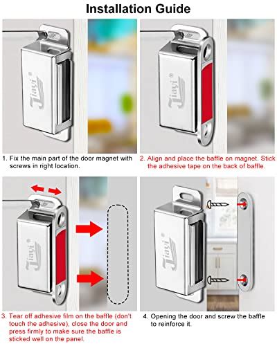 Jiayi Lot de 4 aimants magnétiques pour porte d armoire en acier