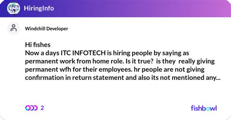 Hi Fishes Now A Days ITC INFOTECH Is Hiring People Fishbowl