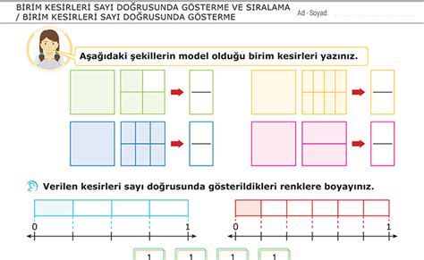 5 Sınıf Birim Kesirleri Sayı Doğrusunda Gösterme ve Sıralama