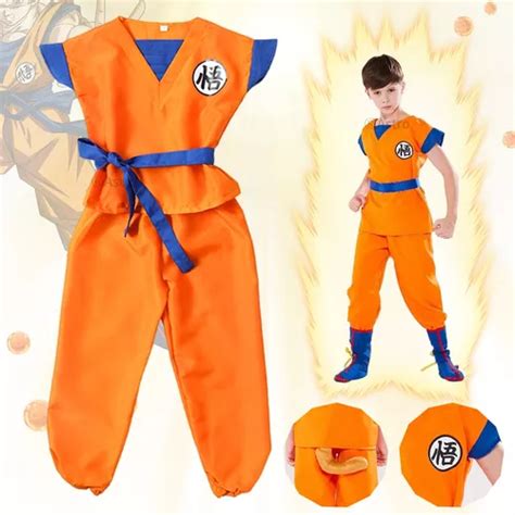Disfraz De Dragon Ball Son Goku Traje Anime Cosplay Para Niños Set