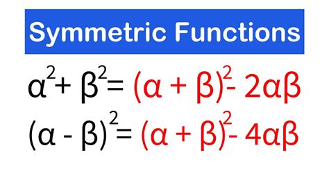 symmetric functions of roots of a quadratic equation shs 1 elective math youtube