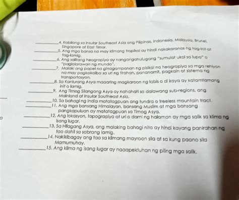 Panuto Basahing Mabuti Ang Bawat Pangungusap At Isulat Kung TAMA O