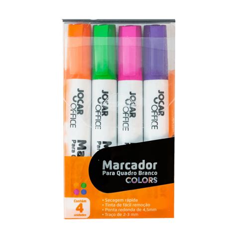 Kit 04 Marcadores Para Quadro Branco Jocar Office Colors Duck