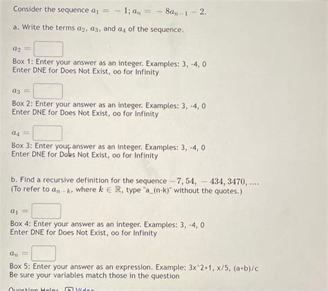 solved for each sequence given below find a closed formula