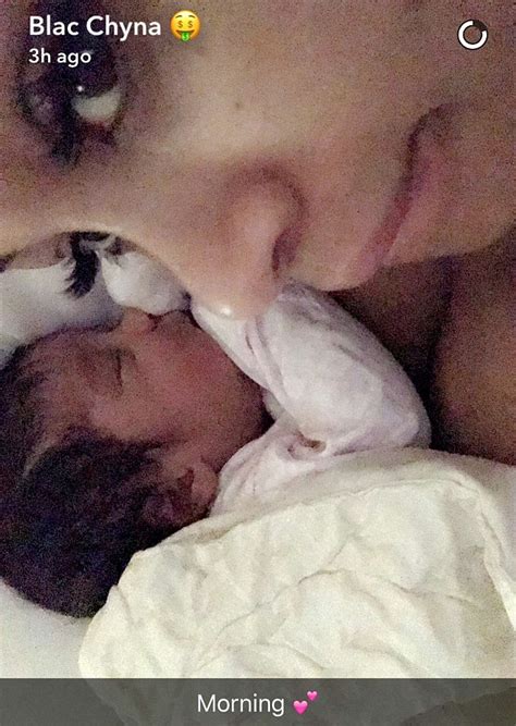 Blac Chyna Shares A Selfie On Snapchat As She Cuddles With Baby Dream
