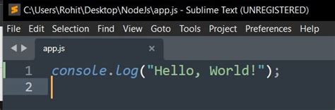 nodejs hello world