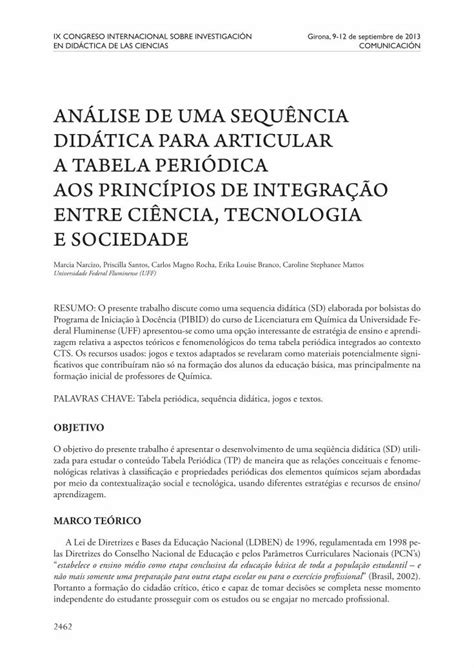 PDF ANÁLISE DE UMA SEQUÊNCIA DIDÁTICA PARA ARTICULAR Etapa 1