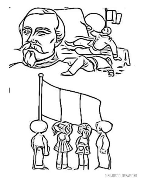 día de la bandera Perú para colorear Dibujos Colorear