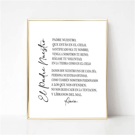 Padre Nuestro Spanish the Lord s Prayer Oración Del Etsy