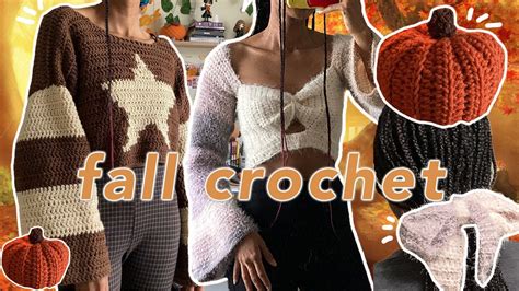 Fall Crochet Star Sweater Jumper Pumpkins Coquette Top Bow