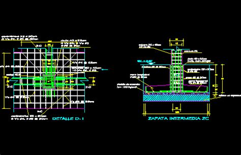 Planos De Zapata Central En Cimentaciones Detalles Constructivos En