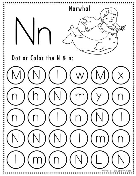 Free Alphabet Do A Dot Printables Worksheets Letter N Mermaid Themed