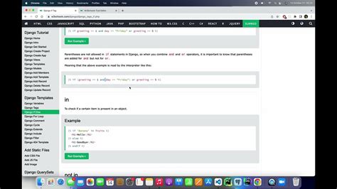 Django Web Framework Django If Tag Youtube