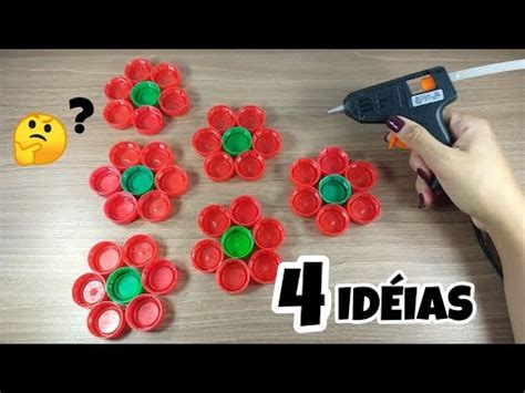 4 IDÉIAS INCRÍVEIS TAMPINHAS DE GARRAFA PET YouTube