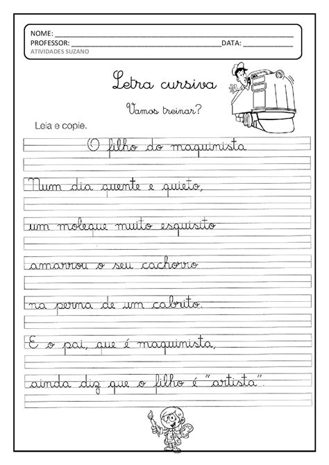 Caligrafia Texto Letra Cursiva BRAINCP