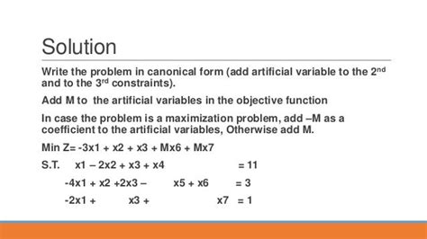 operations research the big m method