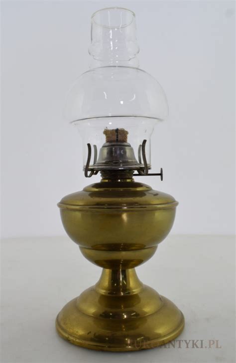Zabytkowa mosiężna lampa naftowa z lat 1900 Lampy antyki EuroAntyki