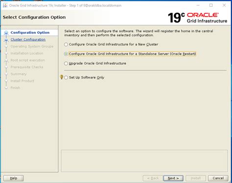 Install Grid Infrastructure For Standalone Server In Oracle 19c