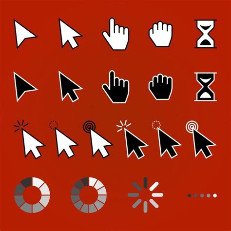 puntero cursor iconos web flechas cursores ratón haciendo clic y