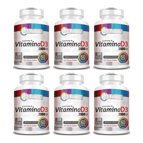 Vitamina D3 2 000 Ui 60 Caps Kit 6 Und Submarino