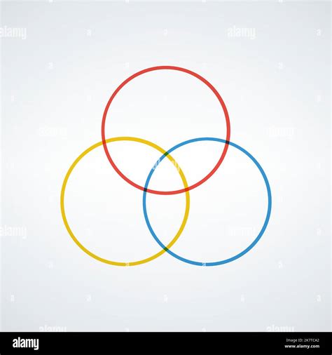 Three Overlapping Circles Infographic Icon Template For Diagram Graph