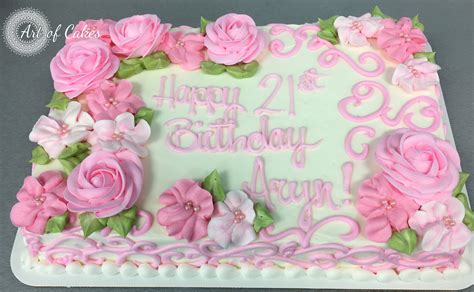 Rose Flower Sheet Cake